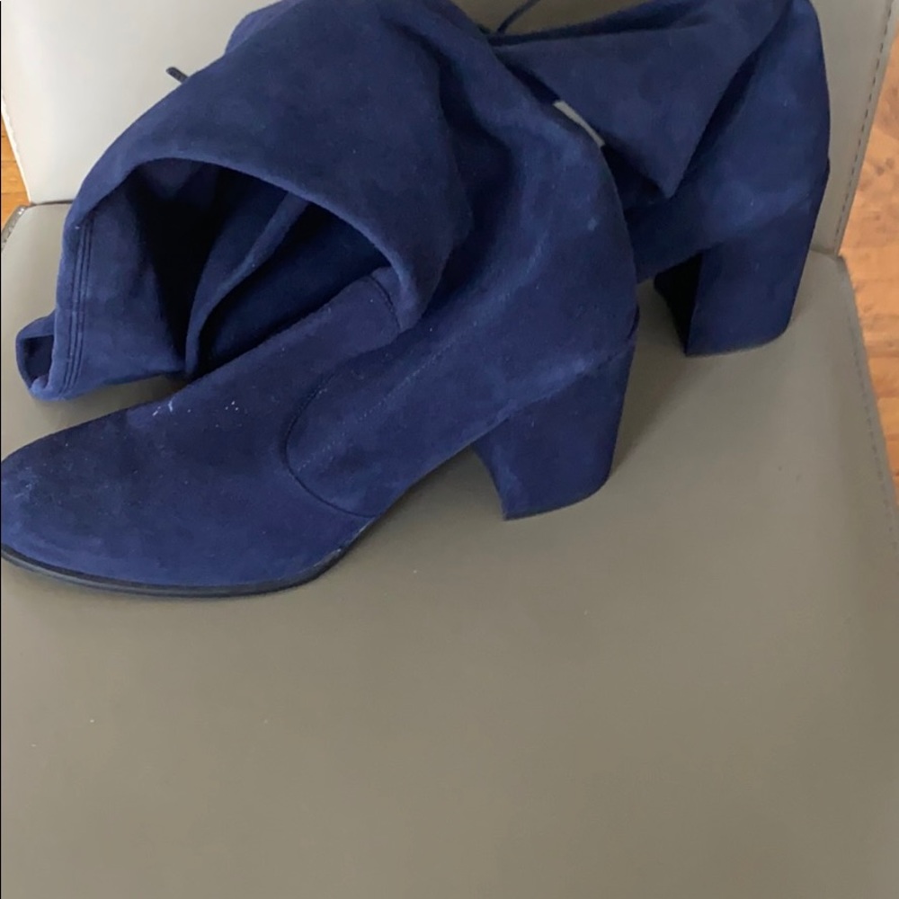 Over-The-Knee Stuart Weitzman Blue Suede Boots - Gem